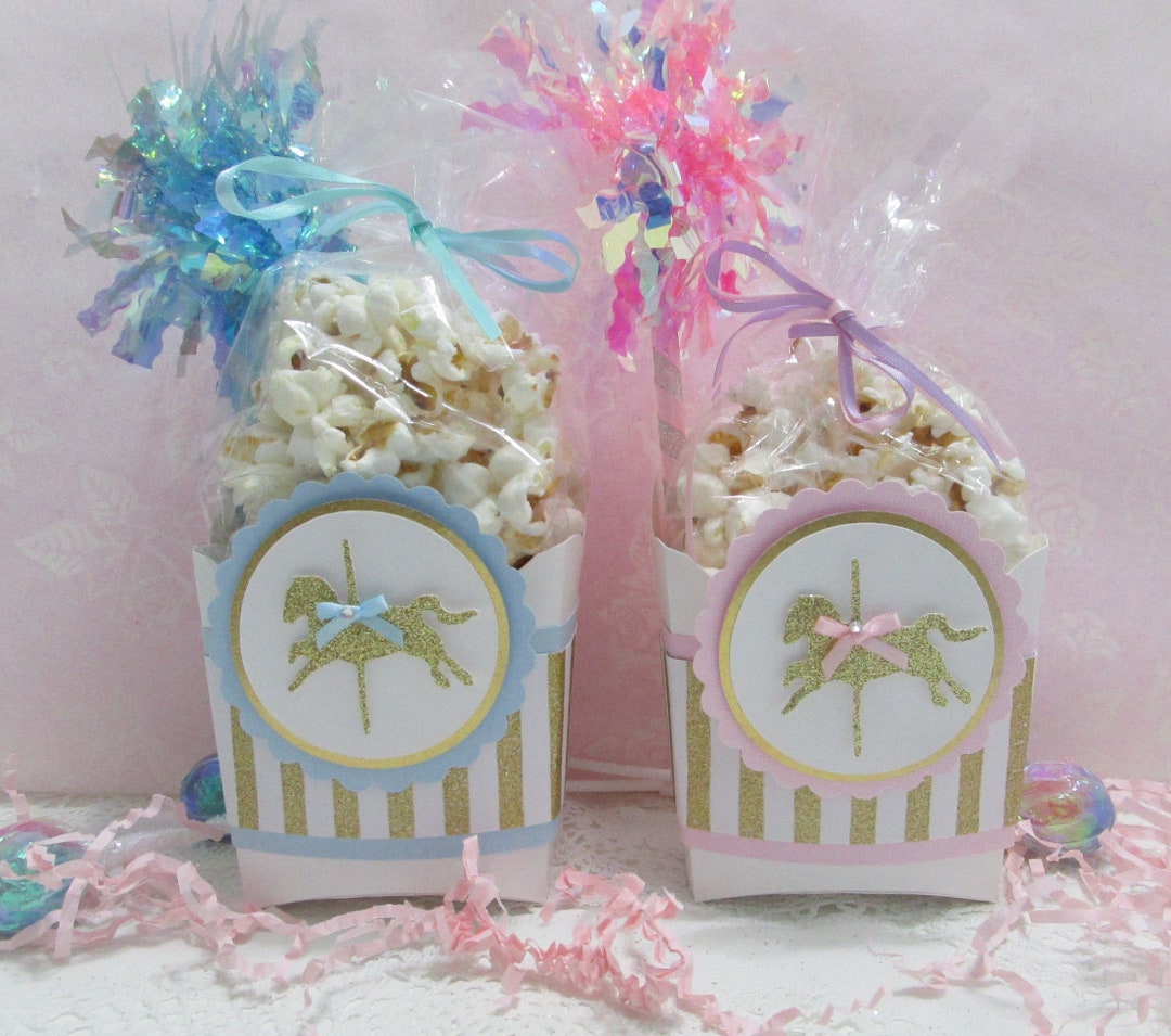 Carousel Horse Favor Boxes/ Gold Carousel Party Favors Merry Go Round ...