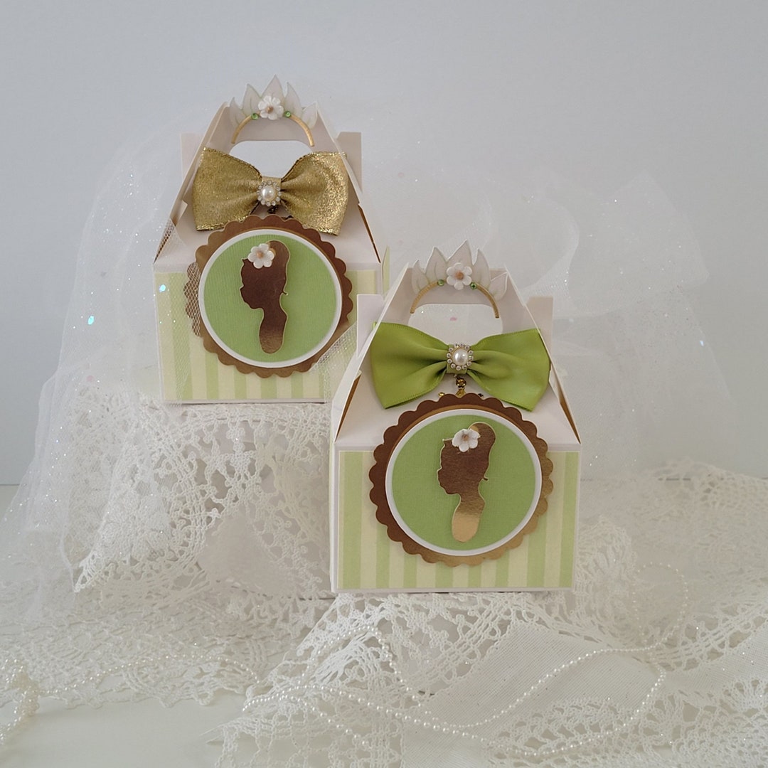 Tiana Gold Silhouette Favor Boxes/tiana Party Decorations/ Tiana ...