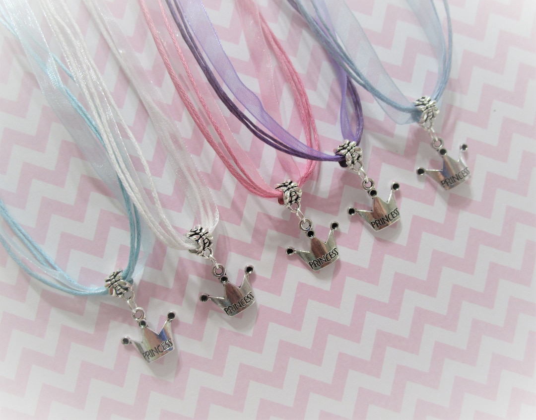Princess Crown Necklace/ Princess Party Favor Necklace/silver-tone ...