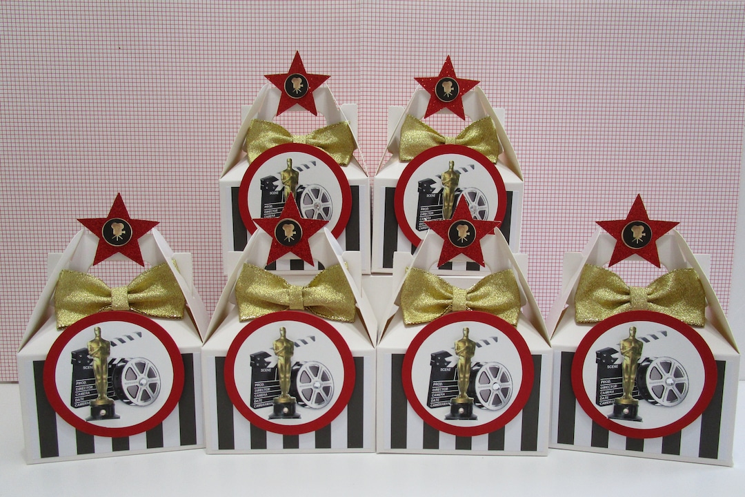 Movie Night Favor Boxes: Oscar Award, Film Reel Party Decorations - Etsy