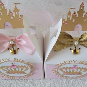 Princess Favor Boxes, Pink Princess Favor Boxes, Princess Party Favors ...