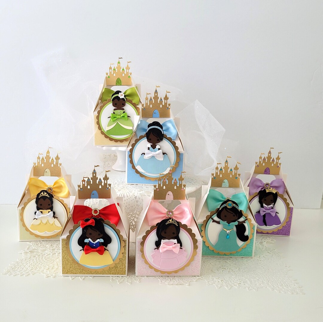 Princess Favor Boxes/african American Princess Favor Boxes/ Princess ...