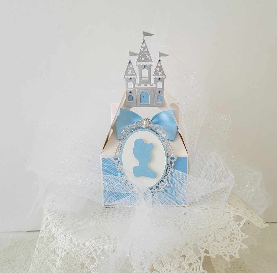 Cinderella Silhouette Silver Favor Boxes/cinderella Silver Castle Favor ...