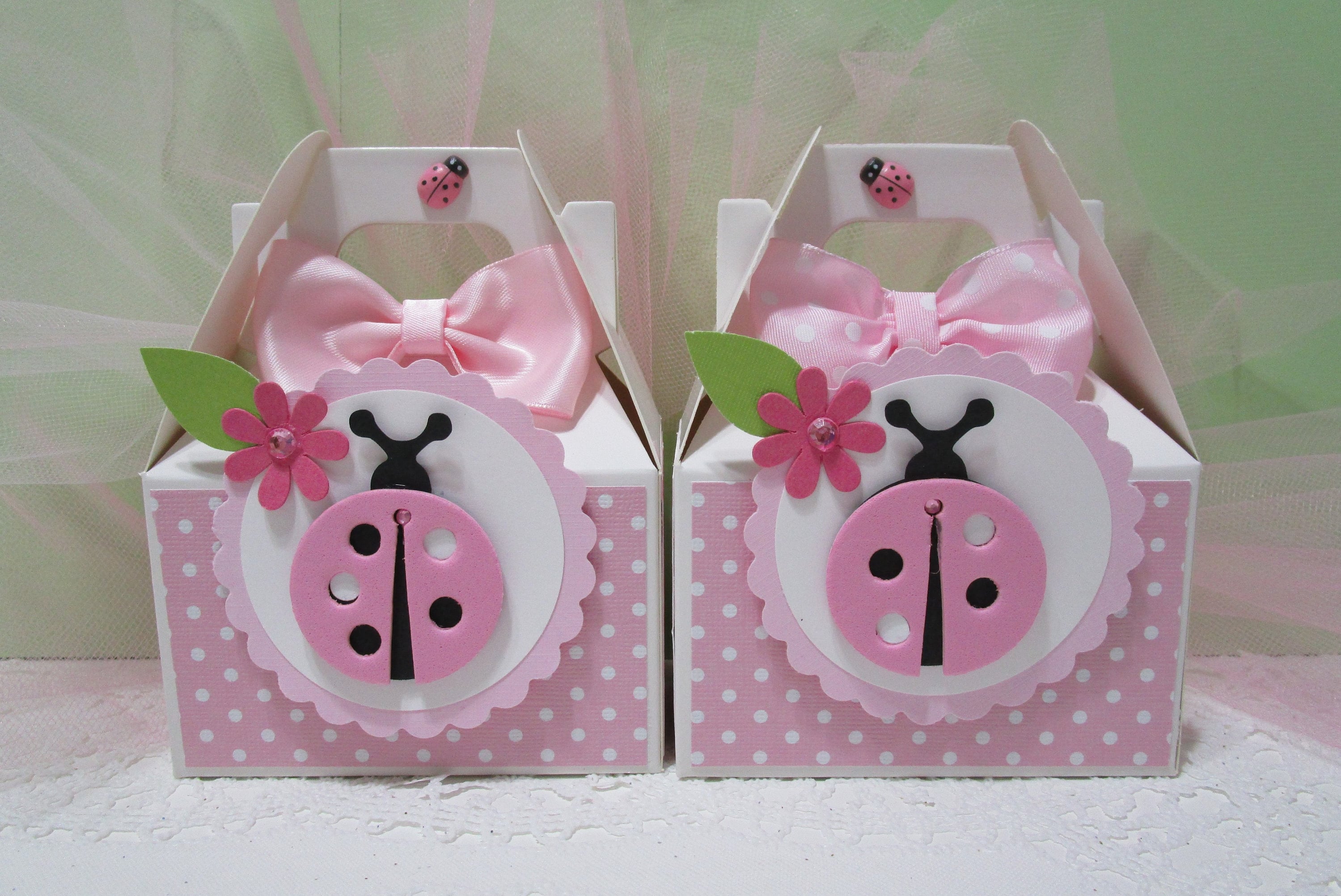 Ladybug Favor Boxes Pink Ladybug Favor Boxes Ladybug | Etsy