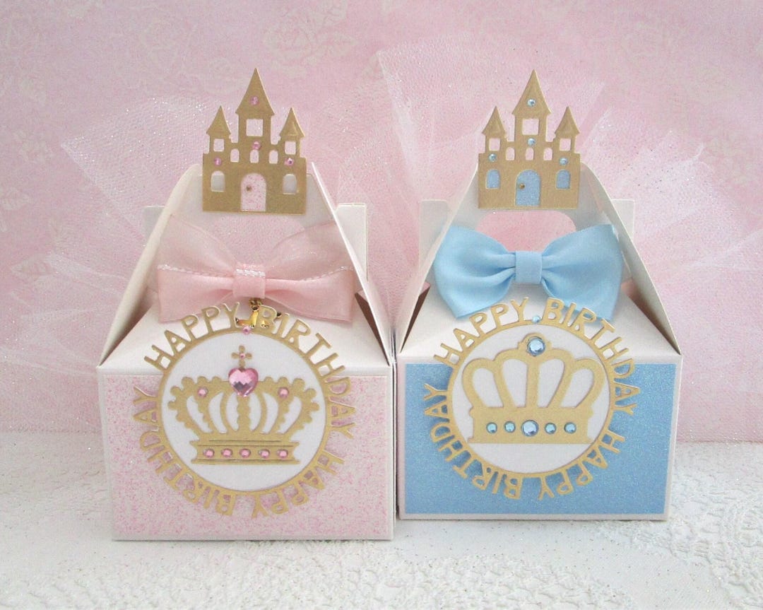 Gold Castle Crown Favor Boxes, Once Upon a Time Party, Princess Treat ...