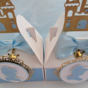 Cinderella Silhouette Gold Favor Boxes/ Cinderella Gold Castle Favor ...