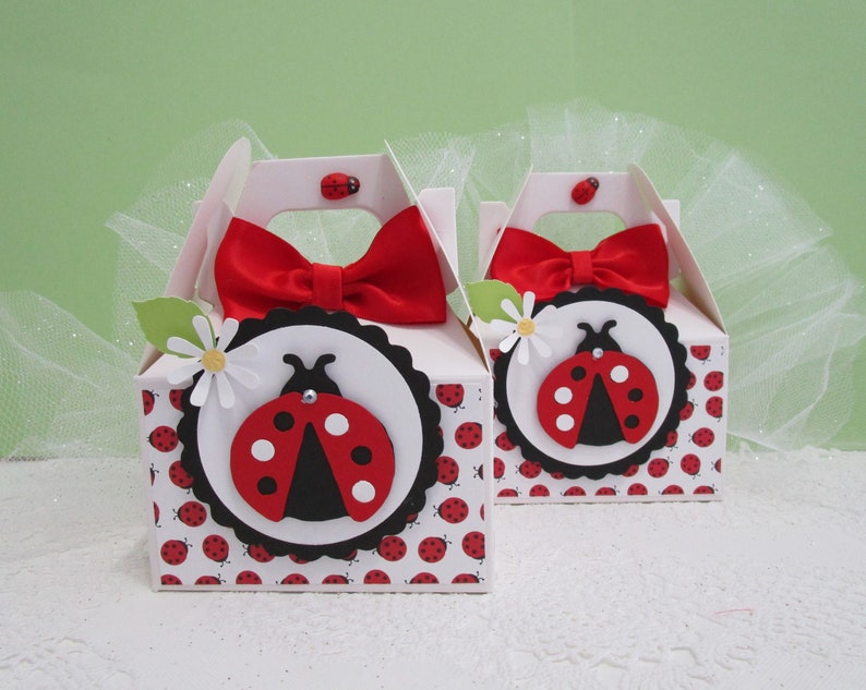 Ladybug Favor Boxes Pink Ladybug Favor Boxes Ladybug - Etsy