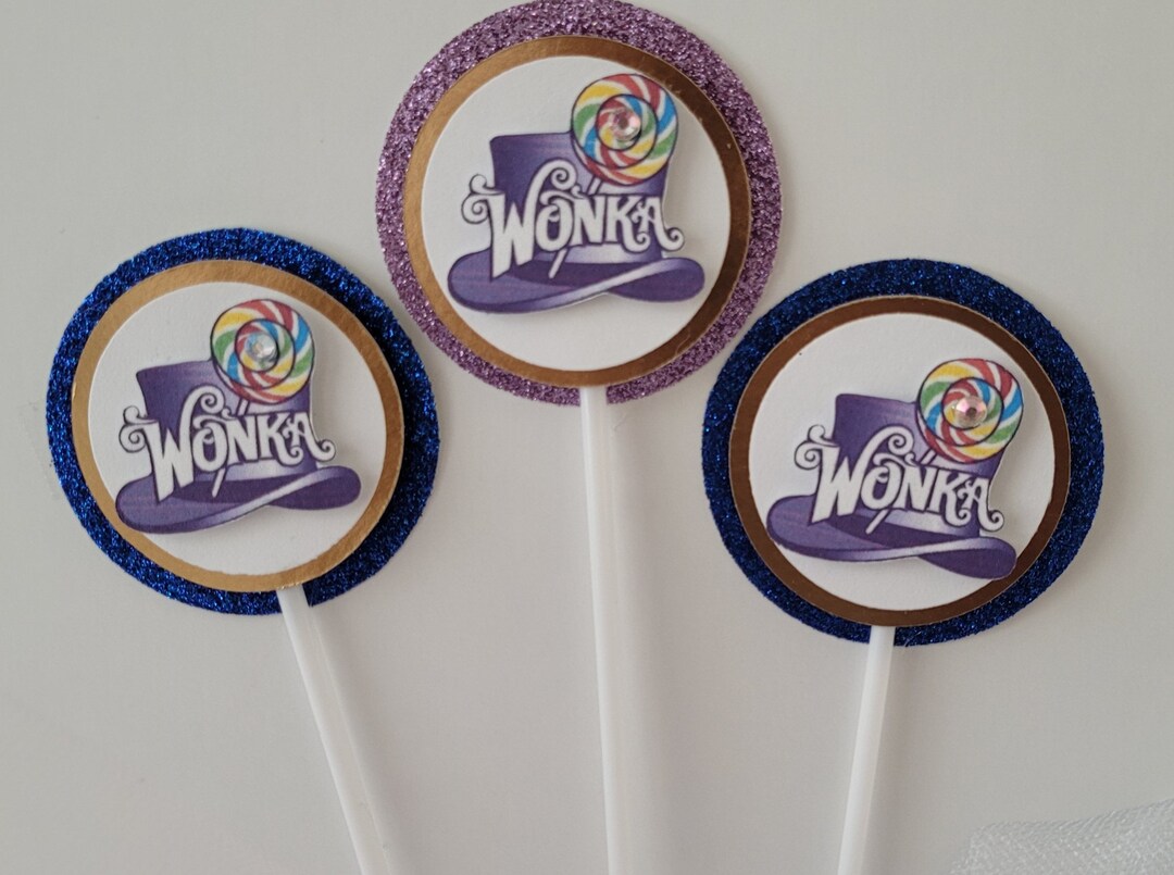 Willie Wonka Straws, Willie Wonka Cupcake Toppers, Willie Wonka Favor ...