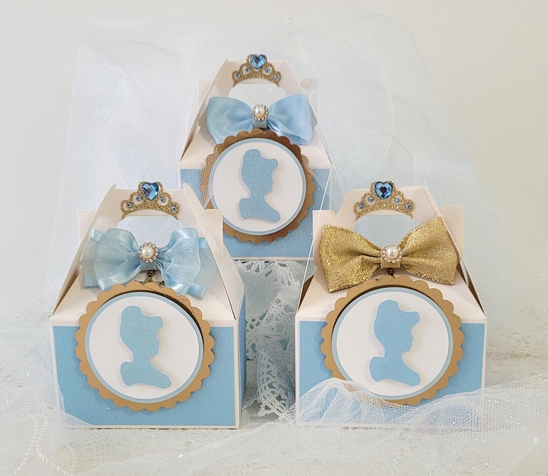 Cinderella Gold Tiara Favor Boxes/cinderella Silhouette Gold Favor ...