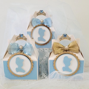 Cinderella Gold Tiara Favor Boxes/cinderella Silhouette Gold Favor ...