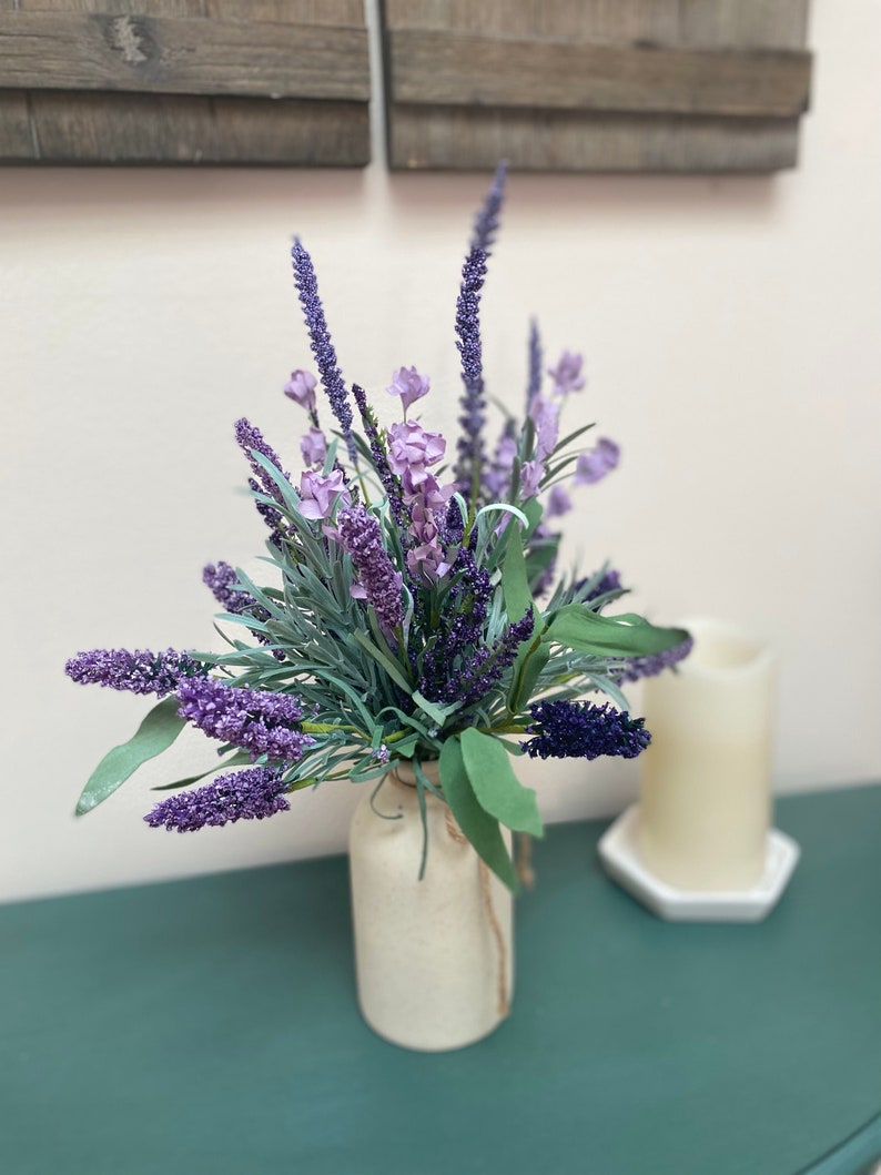 Lavender Vase Arrangement Spring Table Centerpiece Lavender - Etsy