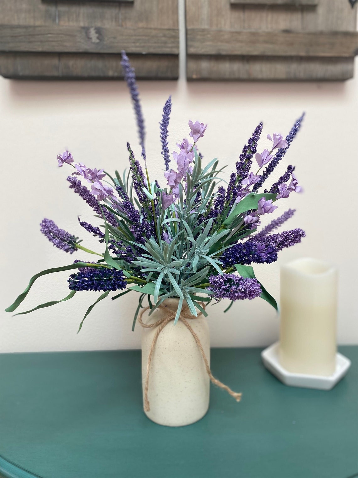 Lavender Vase Arrangement Spring Table Centerpiece Lavender - Etsy