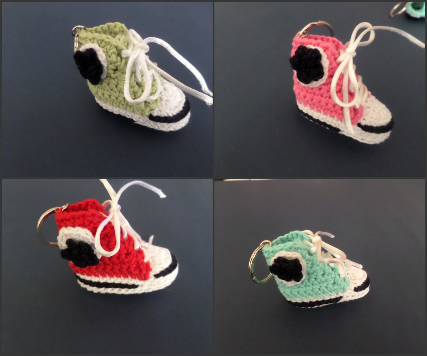 Crocheted Handmade Sneakers Key Ring, Personal Accessory, Excellent ...