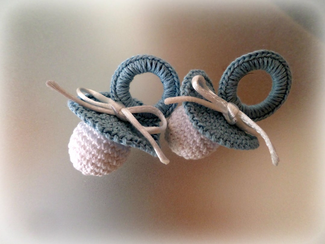 Miniature Crochet Handmade Baby Pacifier Favor/ Pacifier Baby Shower ...