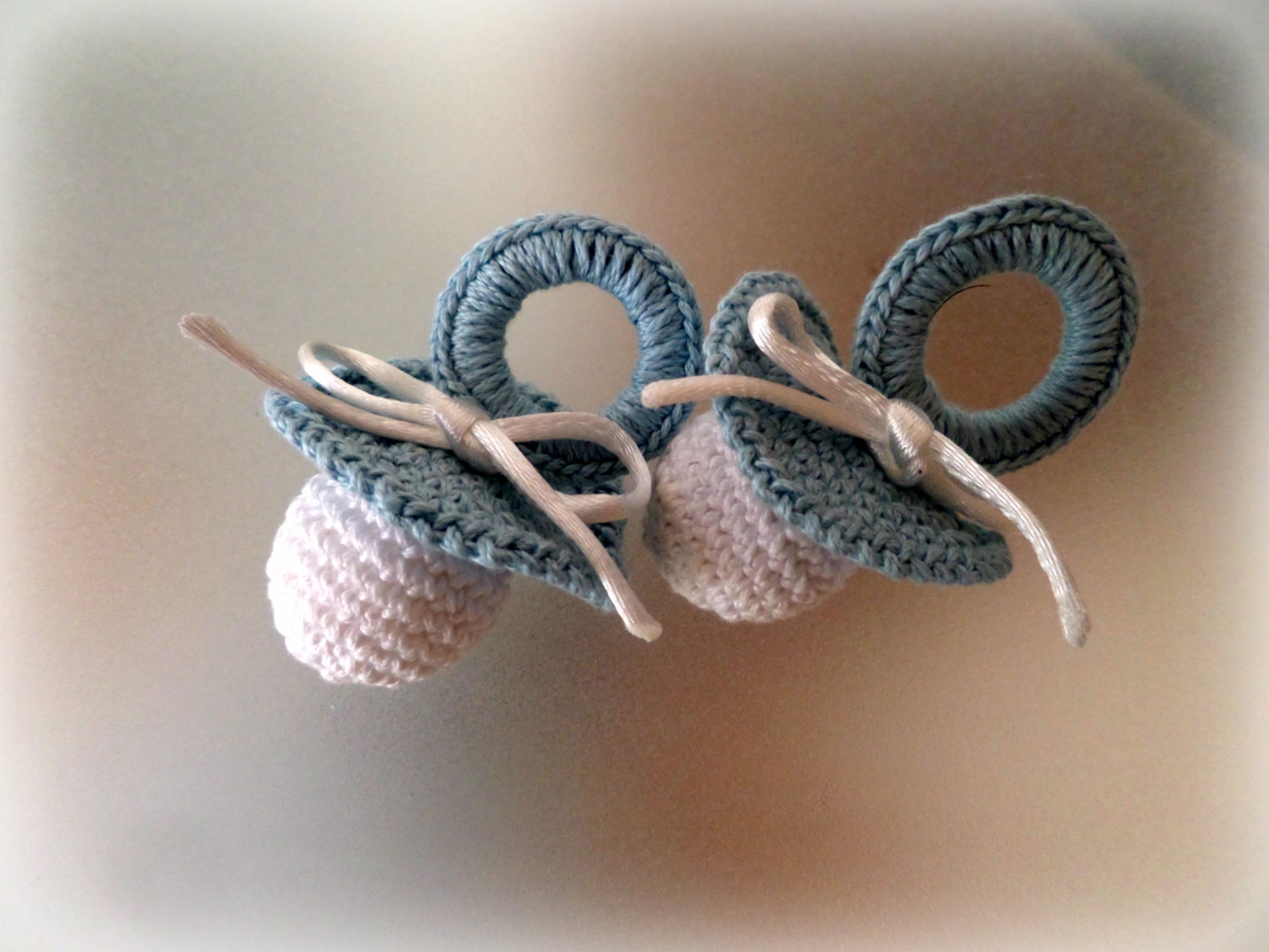 Miniature Crochet Handmade Baby Pacifier Favor/ Pacifier Baby Shower ...