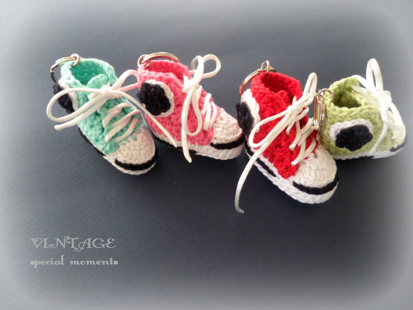 Crocheted Handmade Sneakers Key Ring, Personal Accessory, Excellent ...
