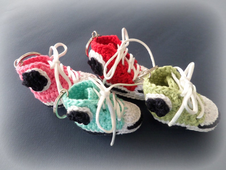 Crocheted Handmade Sneakers Key Ring, Personal Accessory, Excellent ...