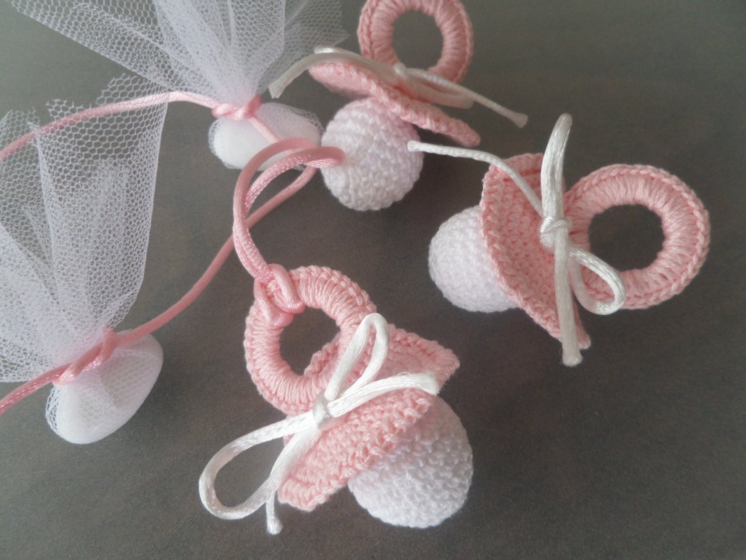 Miniature Crochet Handmade Baby Pacifier Favor/ Pacifier Baby Shower ...