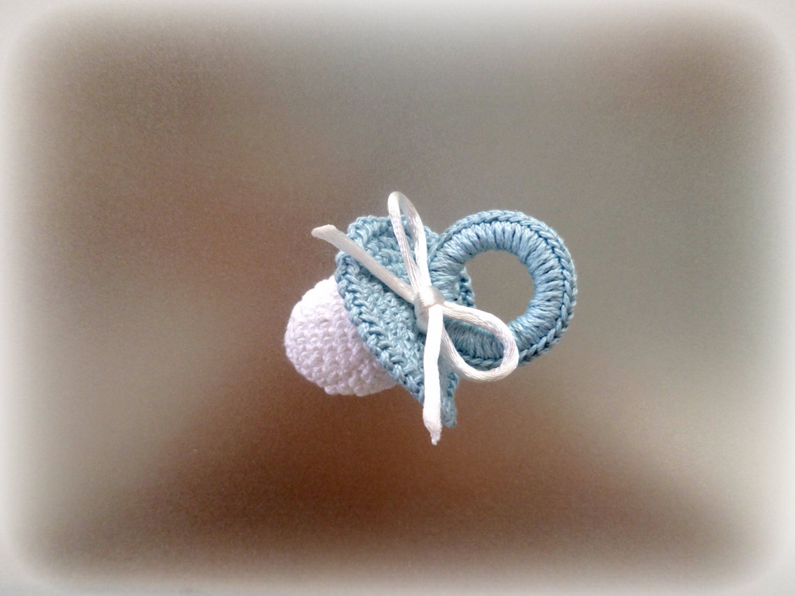 Miniature Crochet Handmade Baby Pacifier Favor/ Pacifier Baby Shower ...