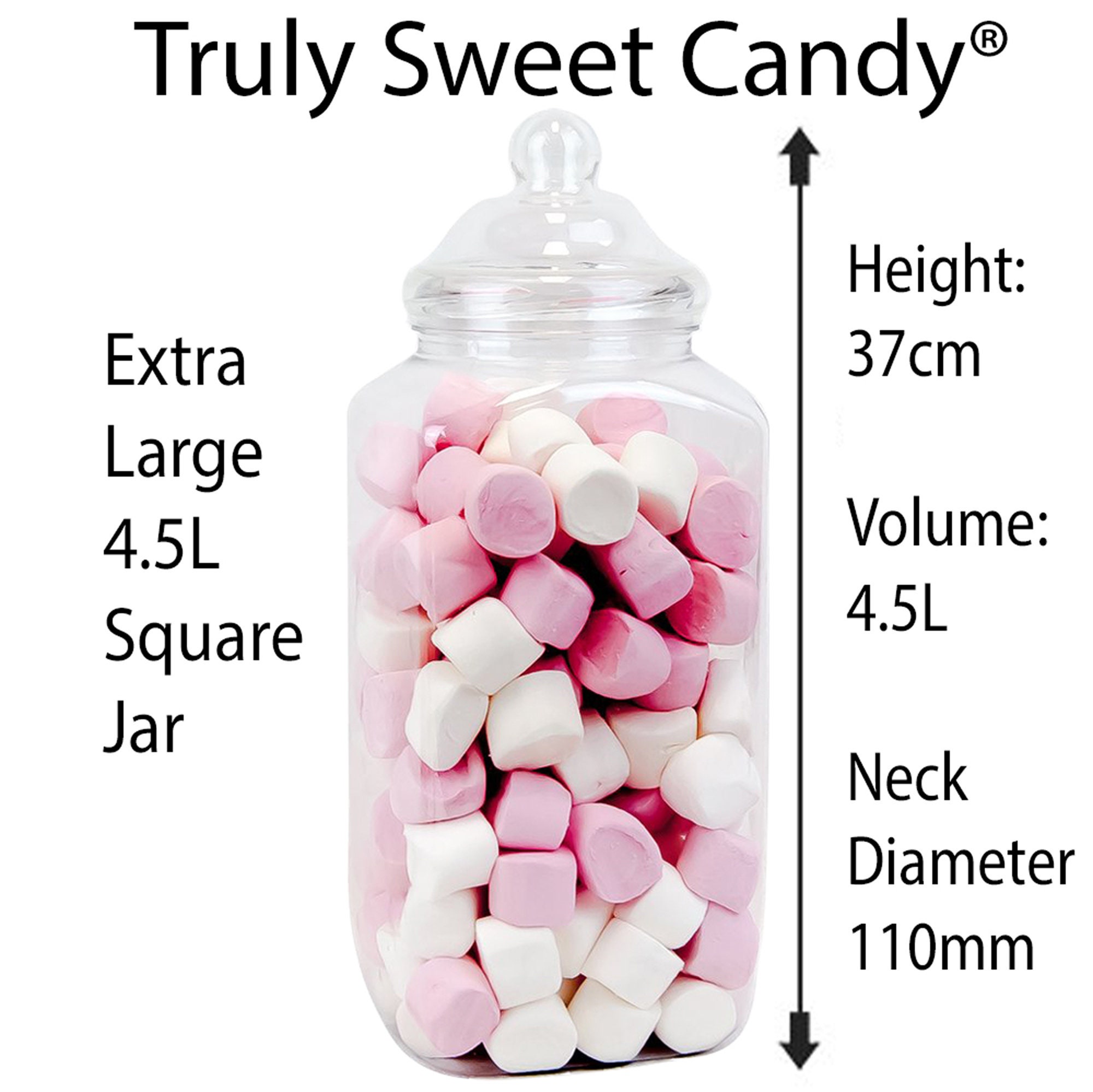 3 Large Plastic Sweet Jars With Tongs and Scoops for Candy Buffet ...