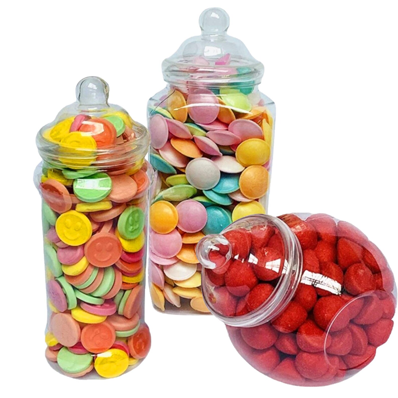 3 Large Plastic Sweet Jars for Truly Sweet Candy Buffet, Sweet Table ...
