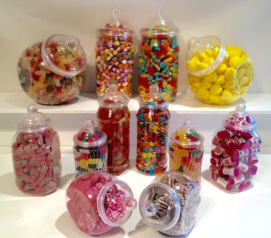 Vintage Plastic Sweet Jars 12 Jars for Do It Yourself Candy Table ...