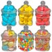 Plastic Sweet Jars With Victorian Style Screw Top Lids 750ml Storage ...