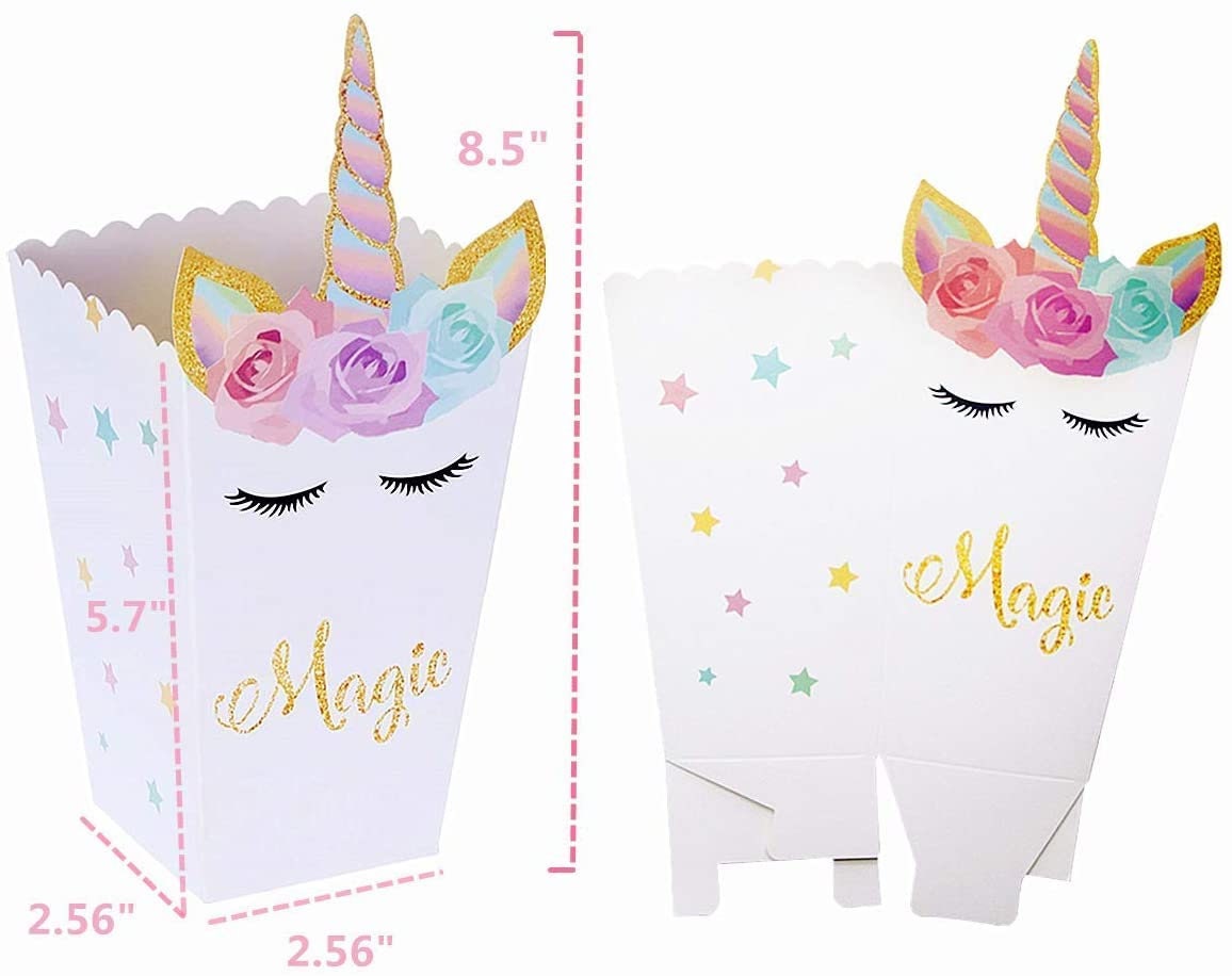 Magical Unicorn Party Boxes for Treats Popcorn Favours | Etsy UK