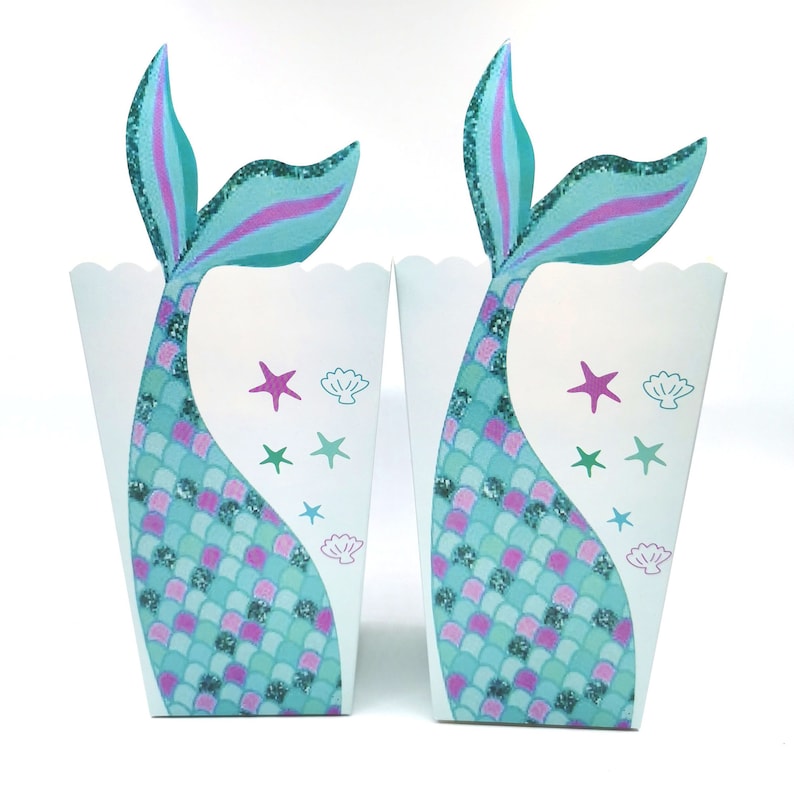 Magical Mermaid Tail Party Boxes for Treats Popcorn Favours - Etsy UK