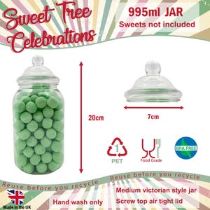 Candy Buffet Jars Party Pack: 12 Plastic Victorian Jars, Scoops & Bags ...