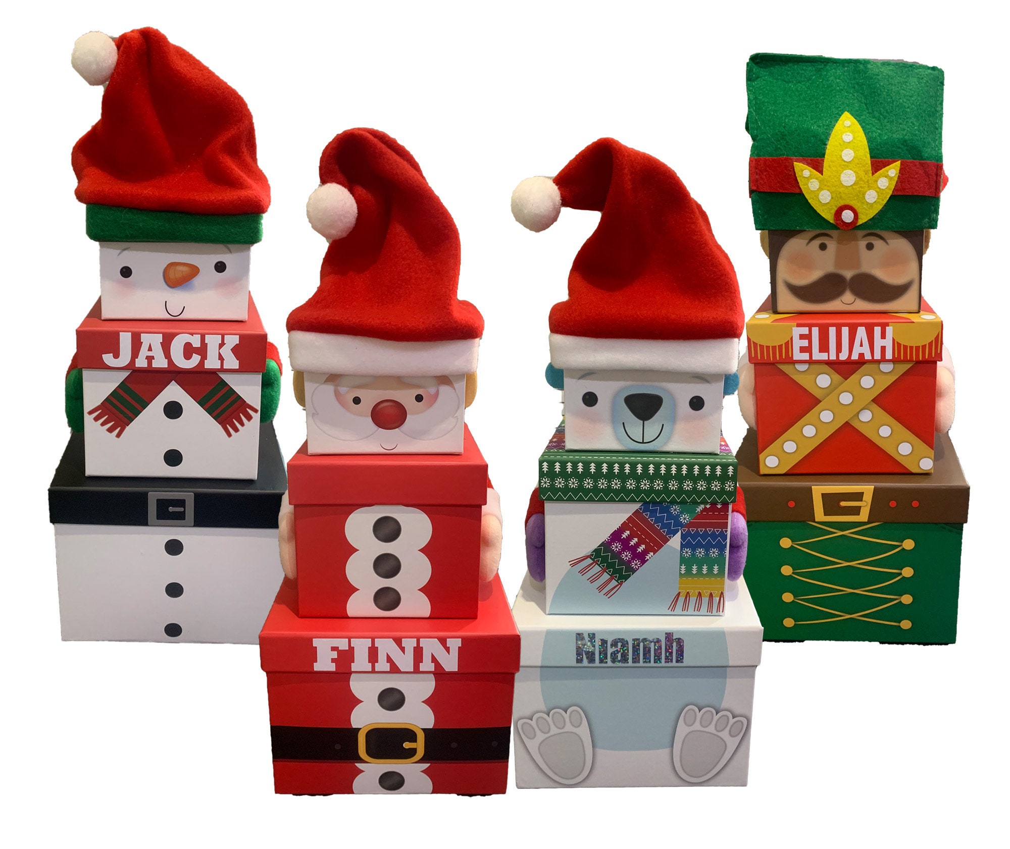 Personalised Christmas Plush Gift Boxes Santa Snowman Polar | Etsy