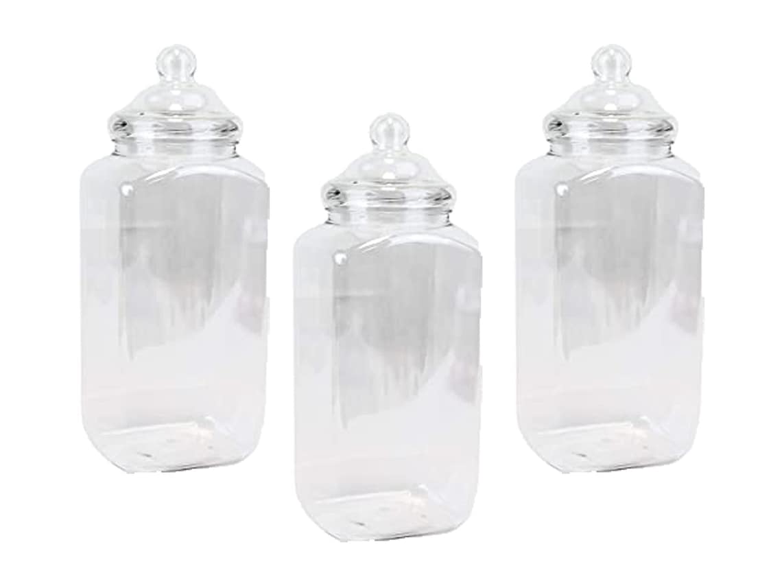 3 Large Plastic Sweet Jars With Tongs and Scoops for Candy - Etsy UK