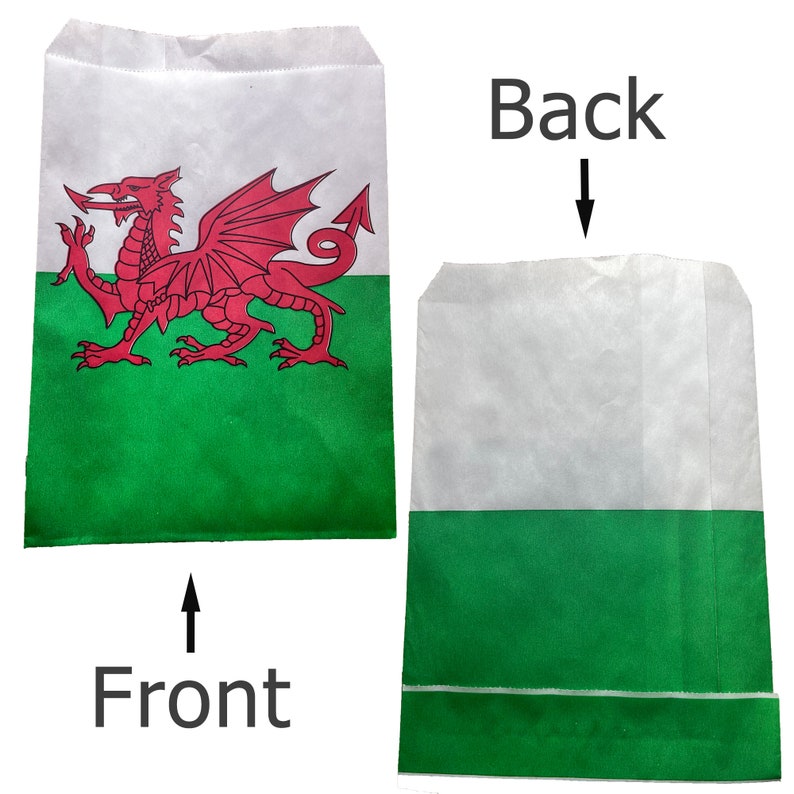 Welsh Flag Paper Bag Wales Sweet Bag Six Nations Cymru St - Etsy UK