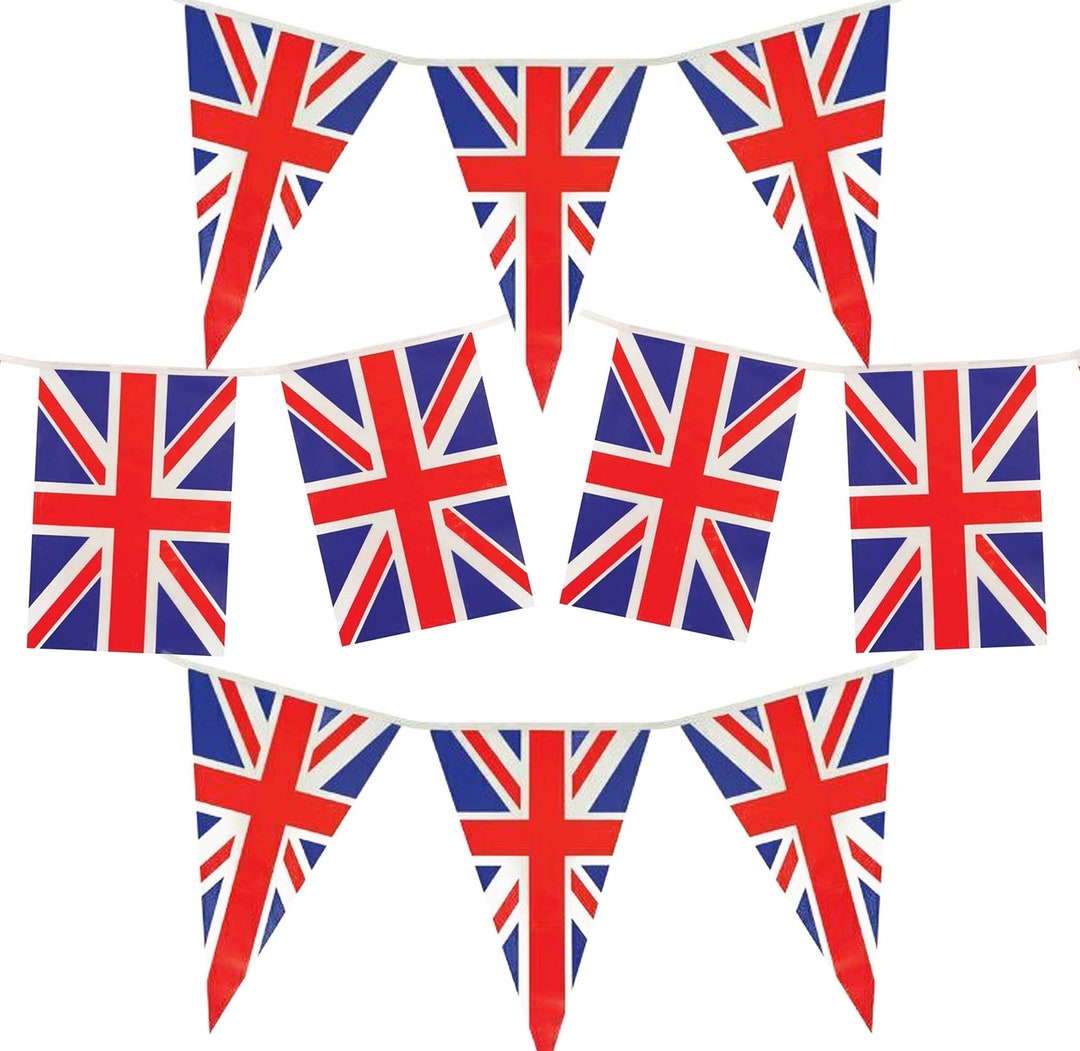 Union Jack Bunting PVC Flag Banners King Charles Coronation Street ...