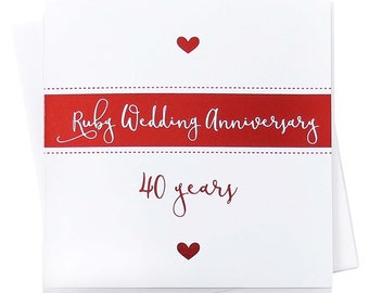 Ruby Anniversary Invitation Cards - Etsy UK