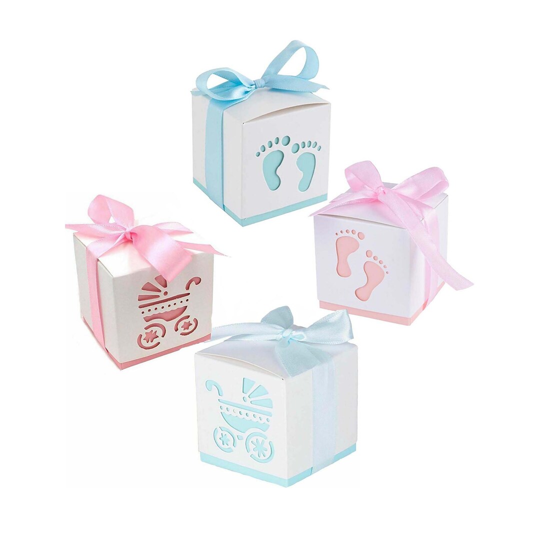 Pram & Footprint Favor Boxes, Baby Shower Party Packaging - Etsy UK