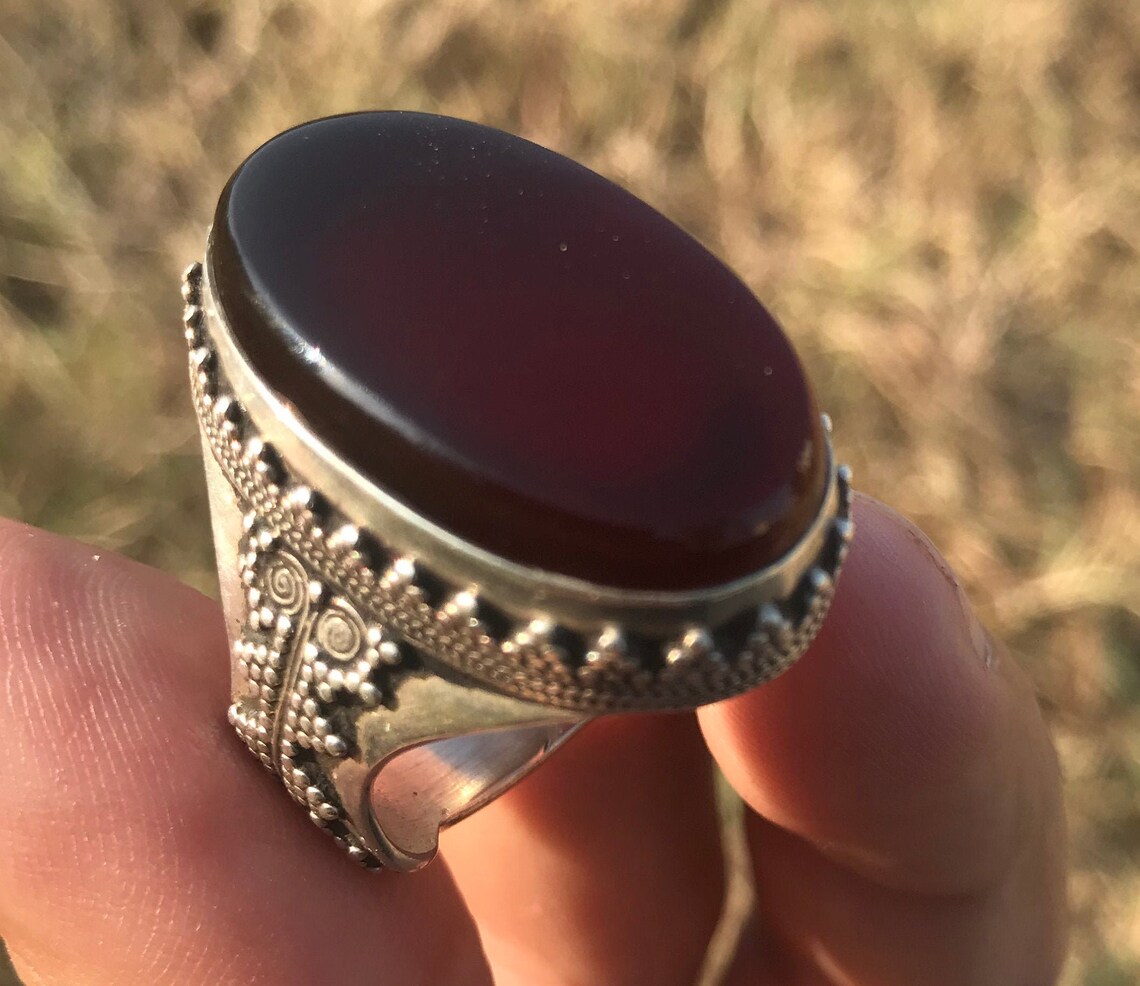 Handmade BLACK Yemeni Aqeeq Shefat Al Abed شفة العبد عقيق | Etsy