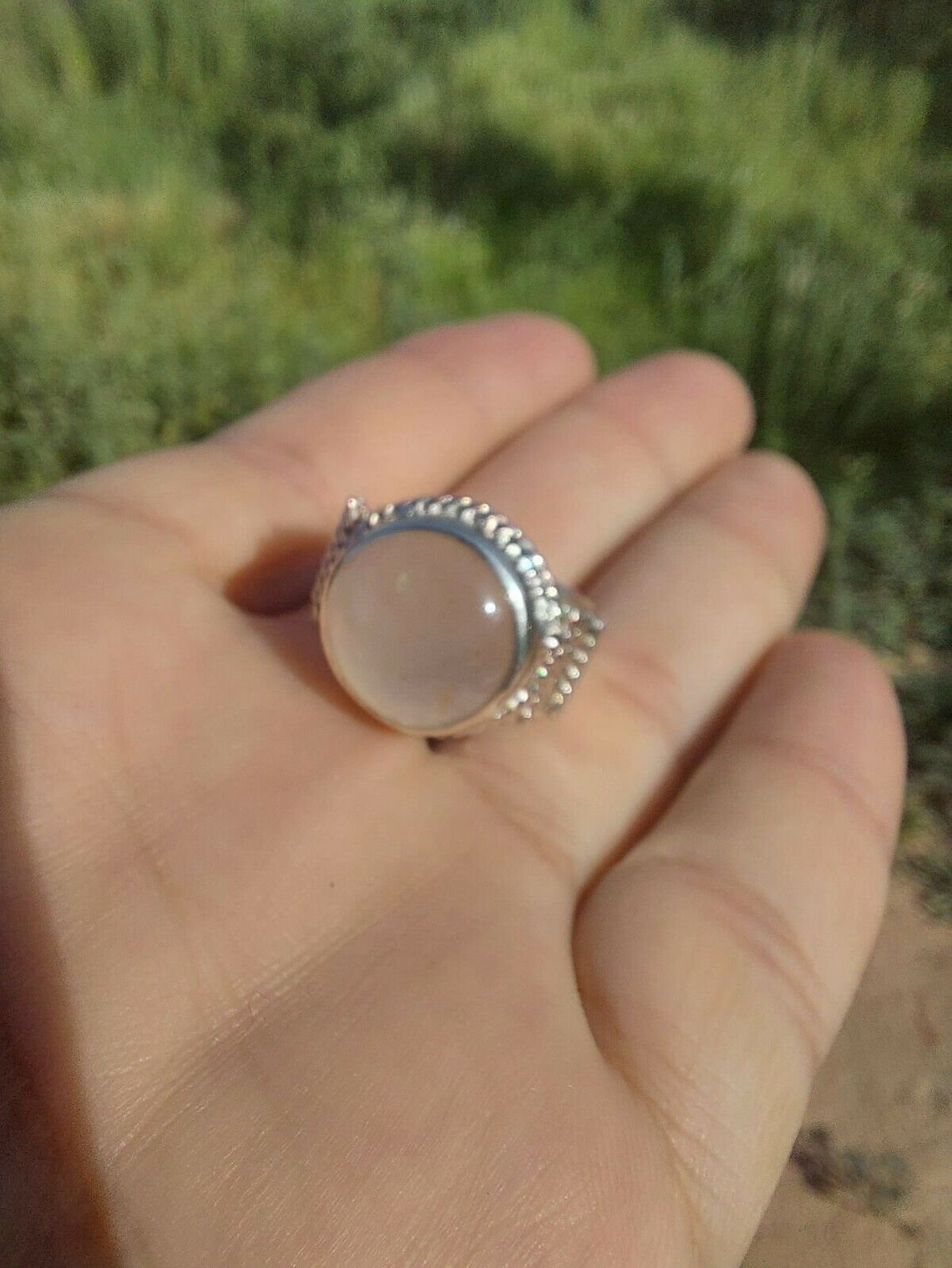 White Yemeni Aqeeq Stone Silver Ring Agate Akik Hakik Sufi | Etsy