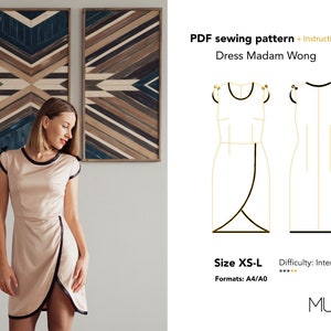 Party Dress Pattern, Size XS - L, Format A4 A0 US Letter, Sewing ...