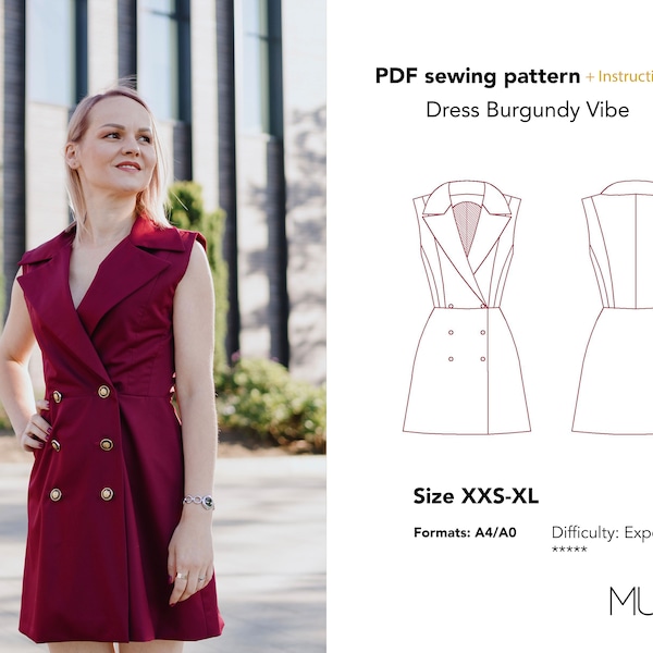 Jacket Dress Pattern - Etsy