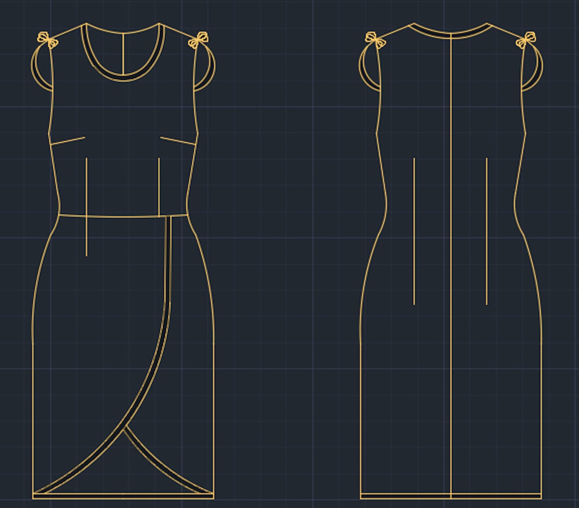 Party Dress Pattern Size XS L Format A4 A0 Sewing Pattern | Etsy