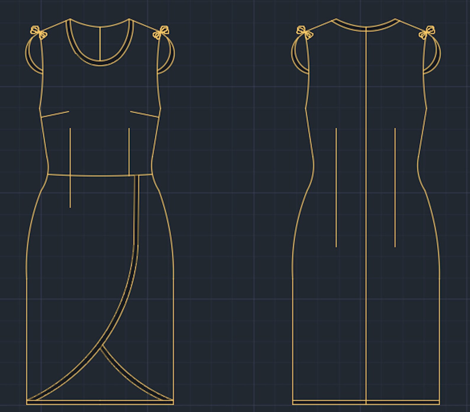 Party Dress Pattern Size XS L Format A4 A0 Sewing Pattern - Etsy