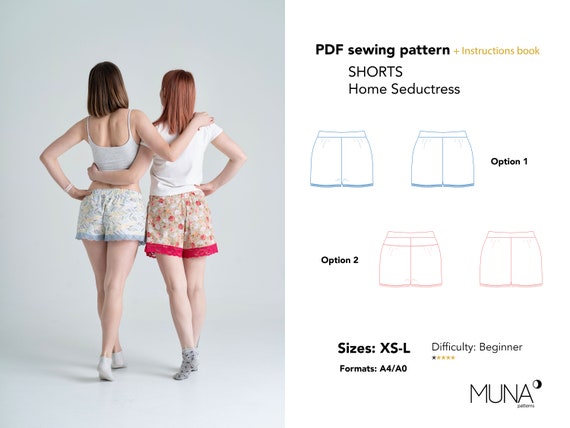Shorts Woman PDF Sewing Pattern Pyjama Shorts Sewing Pattern | Etsy
