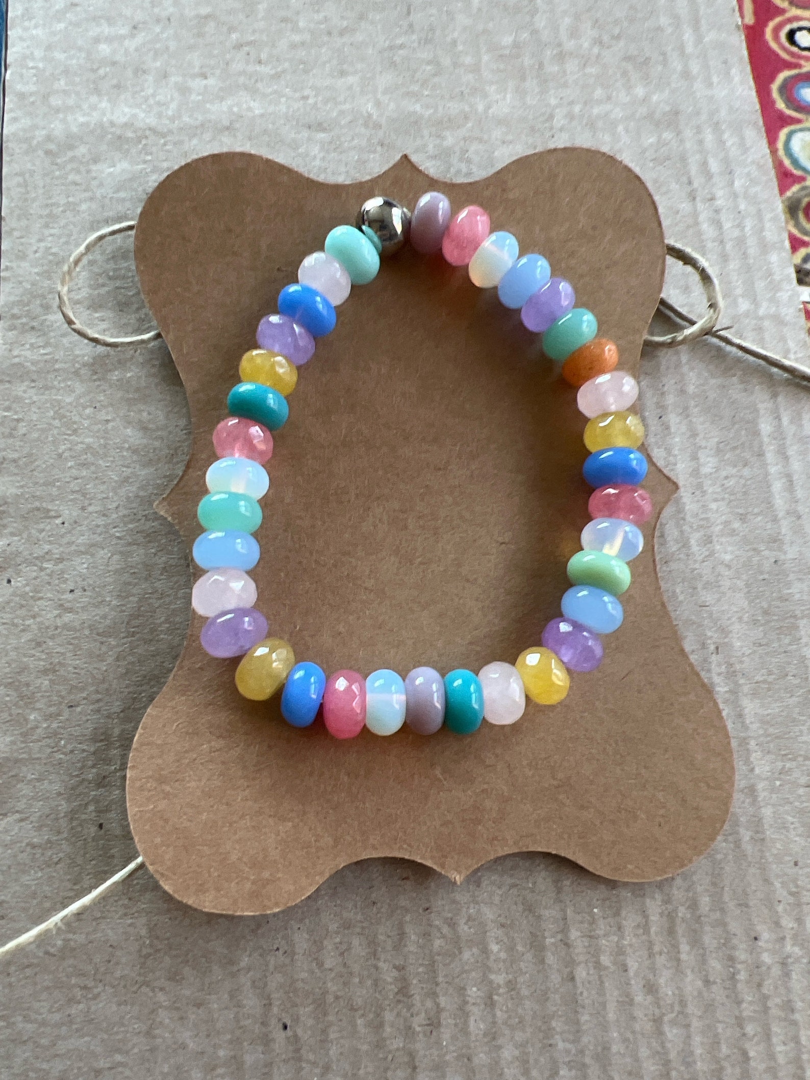 Colorful Stone Bead Bracelet in Pastels - Etsy