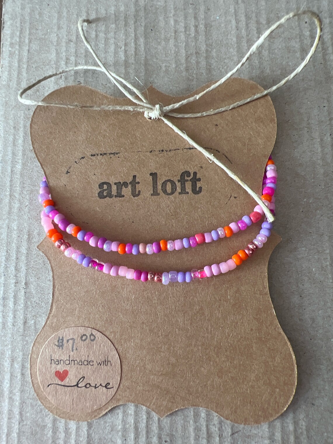 Colorful Glass Seed Bead Bracelets in Pink and Purple. Set Includes 2 ...