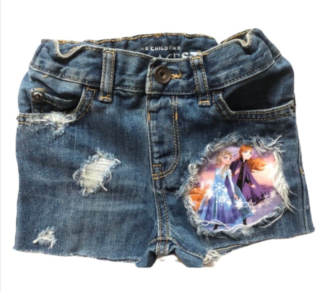 Frozen II Birthday Girls Cut off Shorts Made With Frozen Fabric ...