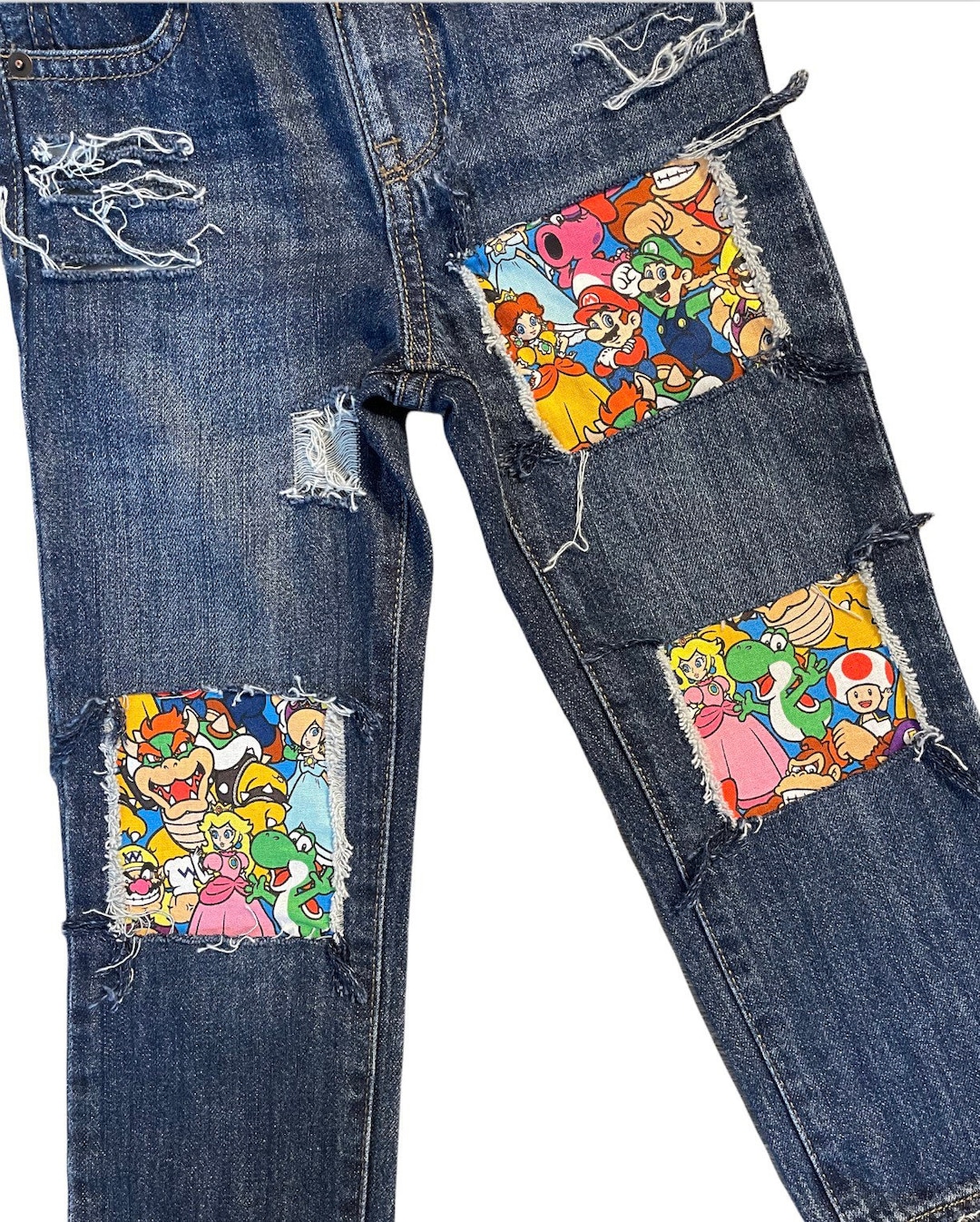 Super Mario Birthday Jeans//shorts Mario Brothers Boys Made With Mario ...