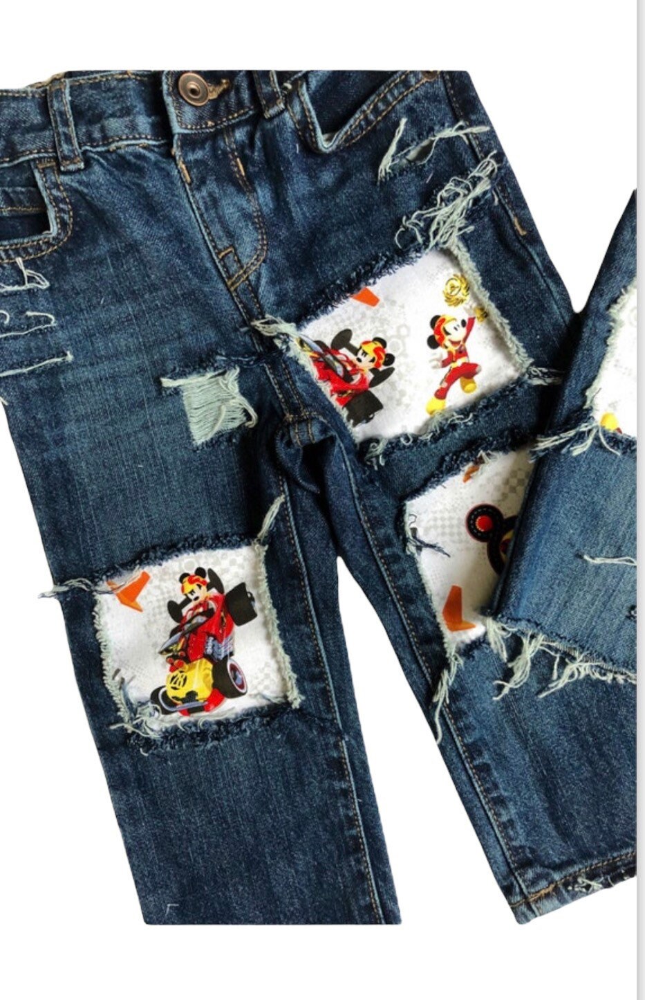 Mickey Mouse Roadster Jeans Birthday Ripped Distressed Toddler - Etsy