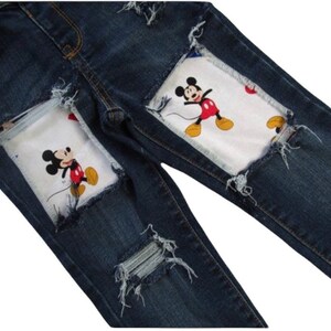 Mickey Mouse Skinny Jeans Boys Made With Mickey Mouse Fabric Distressed ...