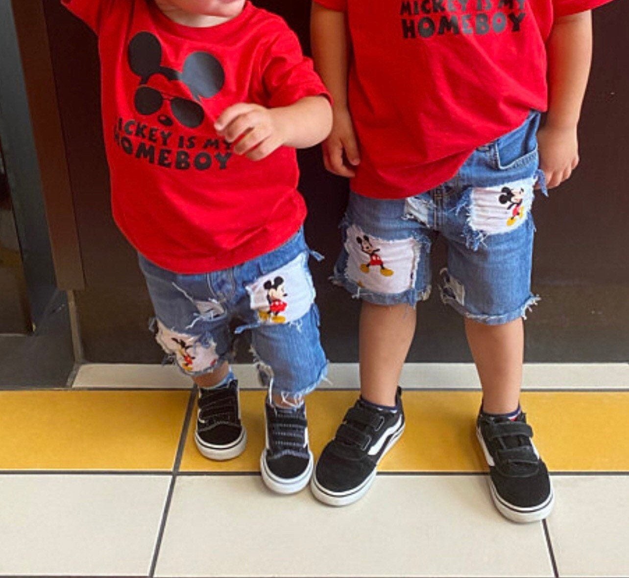 Mickey Mouse Birthday Shorts Distressed Ripped Made From - Etsy